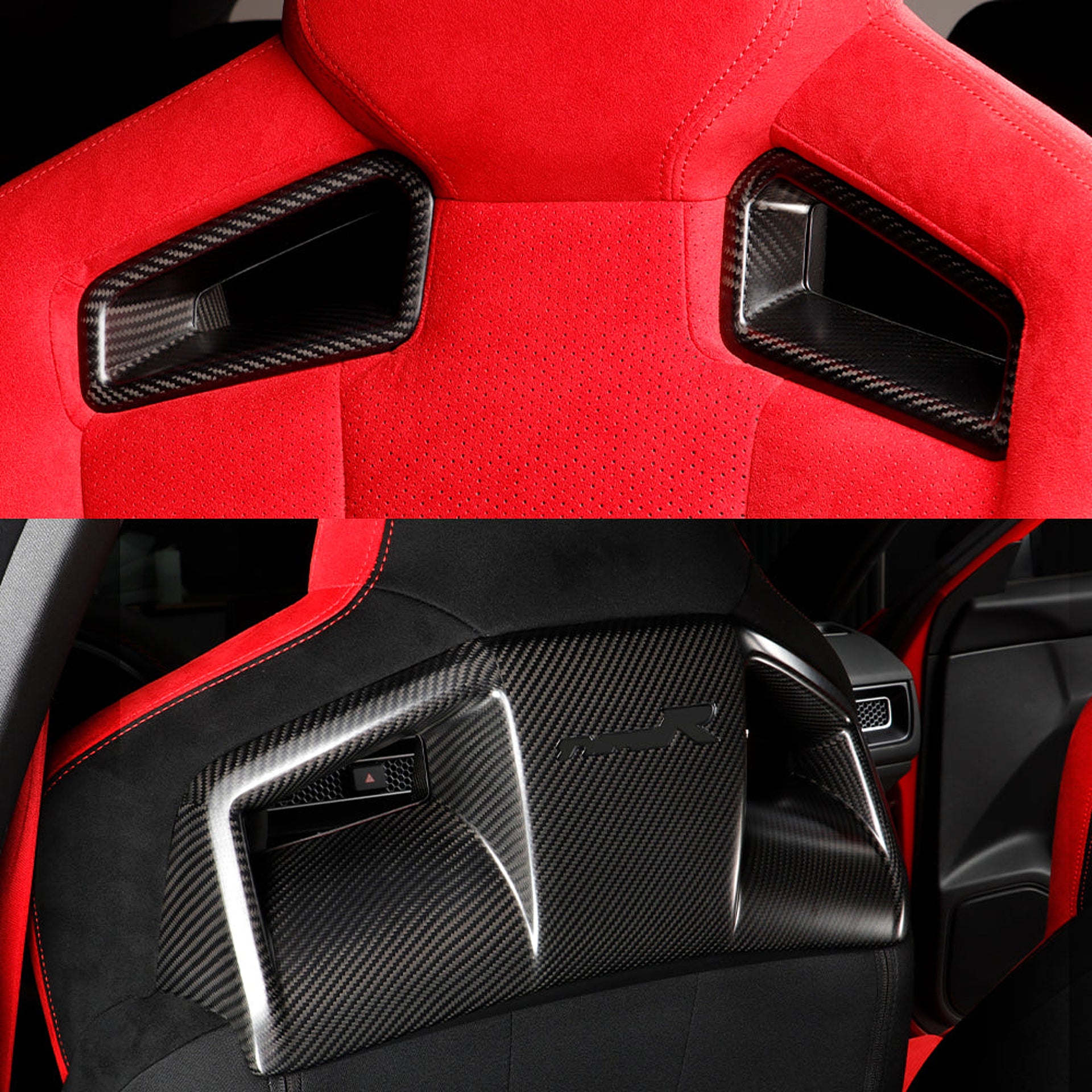 Create Carbon Dry Carbon FL5 Type R Front Seat Back Covers · Hybrid Racing