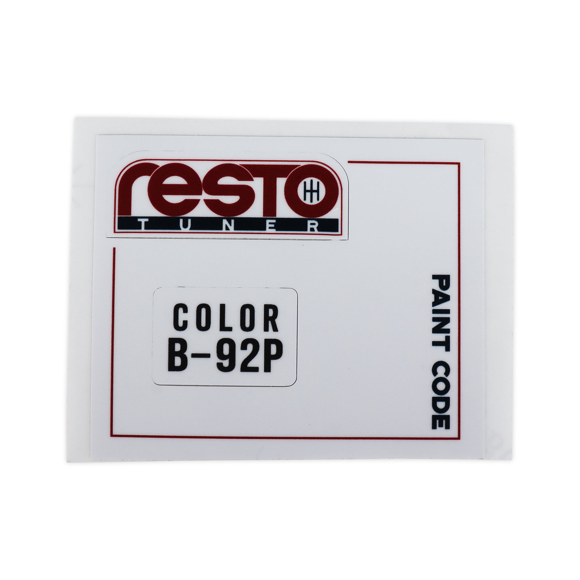 RestoTuner Honda Paint Code Replacement Decals · Hybrid Racing