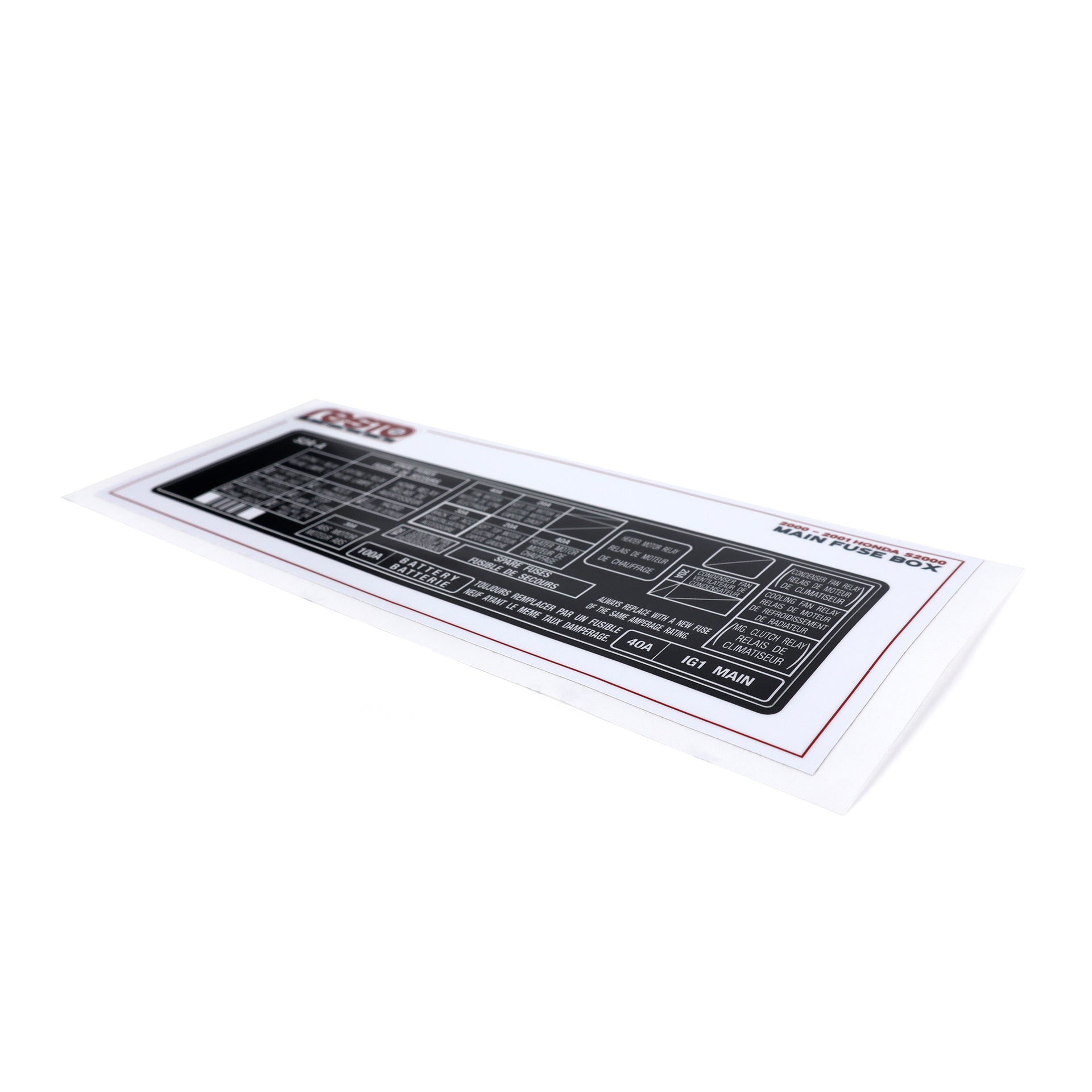 RestoTuner Honda S2000 Engine Bay Fuse Box Replacement Decal · Hybrid ...
