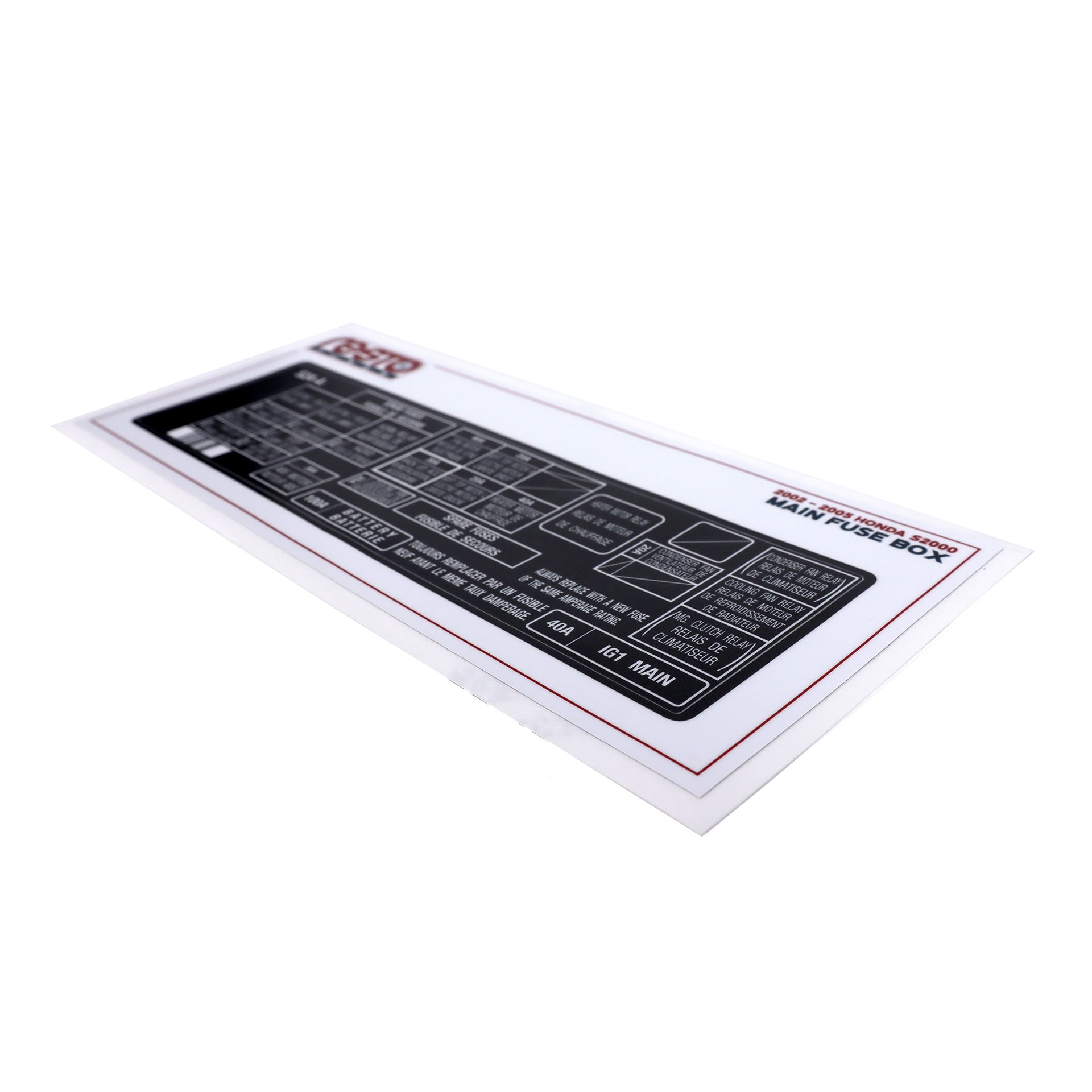 RestoTuner Honda S2000 Engine Bay Fuse Box Replacement Decal · Hybrid ...